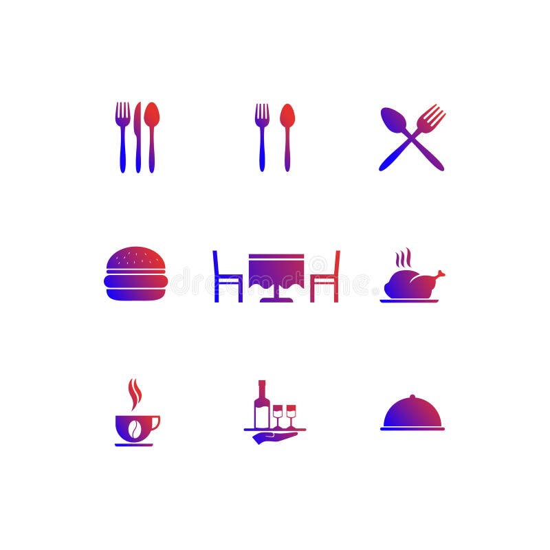 A Set of Food and Beverage Vector Graphics Illustrations Stock Vector ...