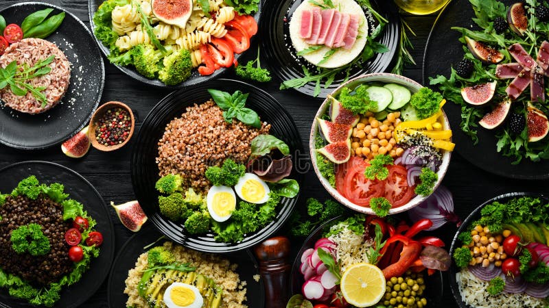 Set of Food. Dishes Menu. the Range of Dishes Stock Photo - Image of ...