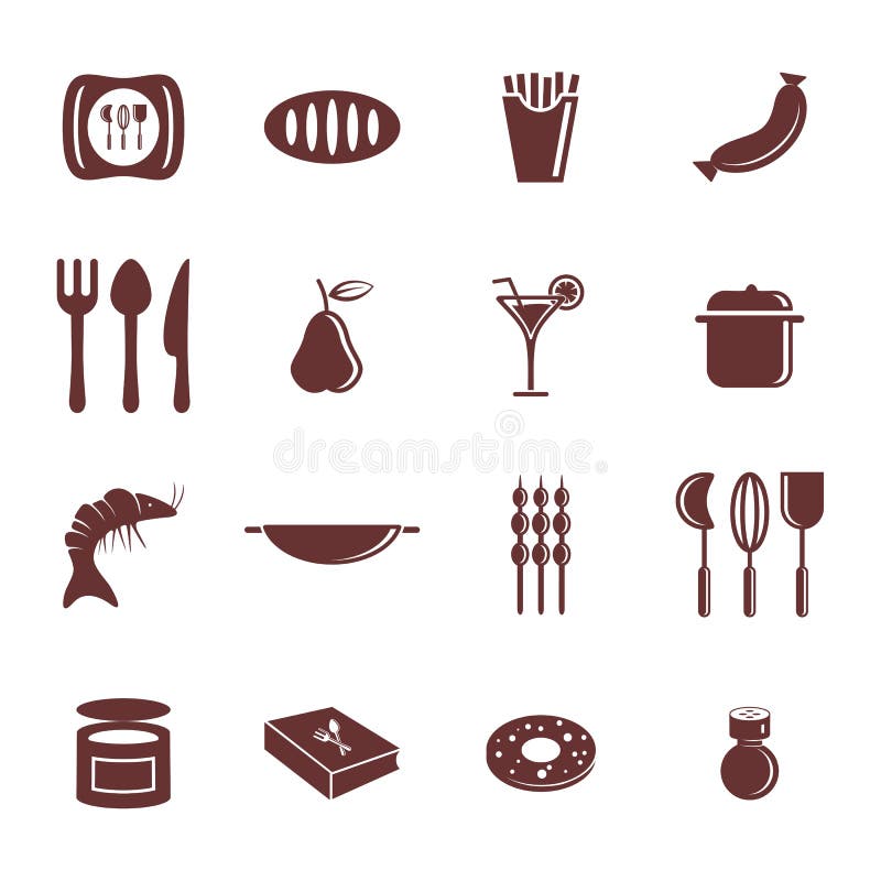 Set of Food Icon Logo Vector. Concept Icon Logo Food with Many Variants ...