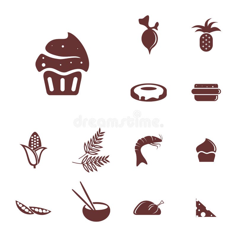 Set of Food Icon Logo Vector. Concept Icon Logo Food with Many Variants ...