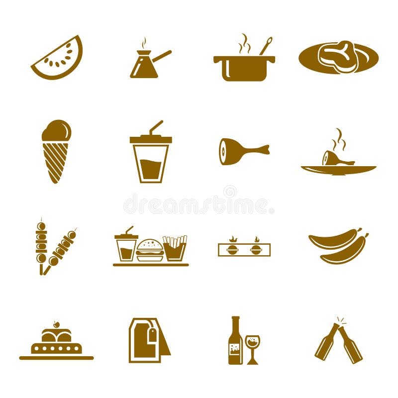 Set of Food Icon Logo Vector. Concept Icon Logo Food with Many Variants ...