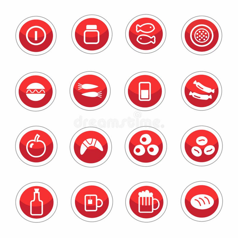 Set of food icons stock vector. Illustration of menu - 92582948
