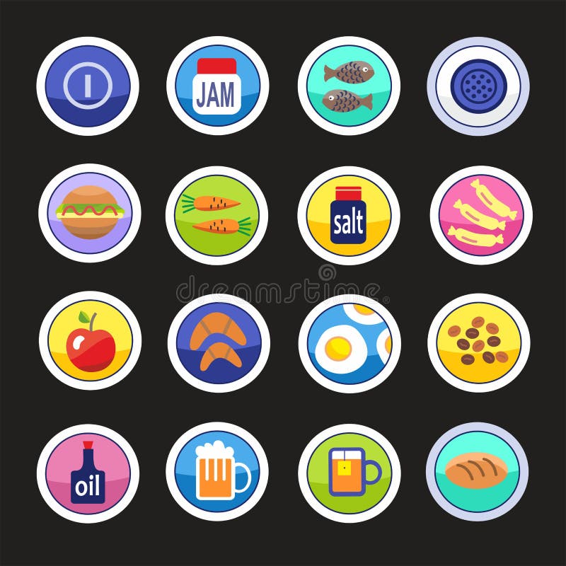 Set of food icons stock vector. Illustration of menu - 92583839