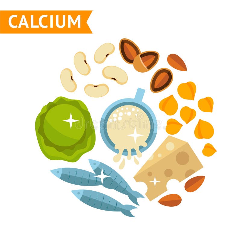 The Set of Food Info Graphic for Product Calcium, Design Template Stock ...