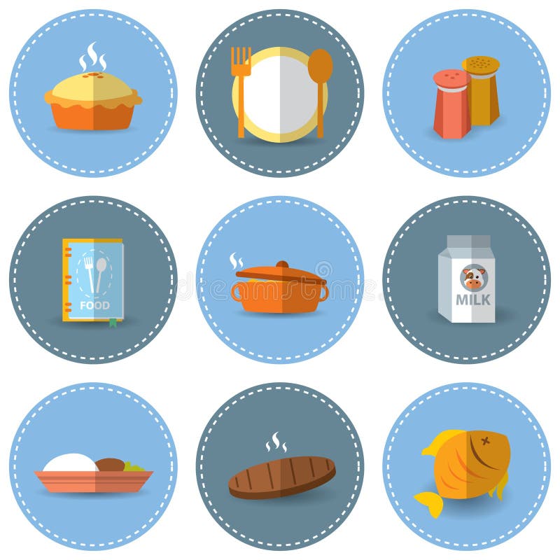 Set of Food Items. Vector Illustration Decorative Design Stock Vector ...