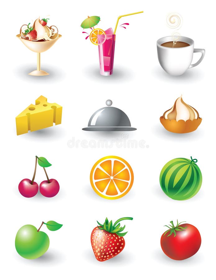 Set of food objects stock vector. Illustration of food - 9008864