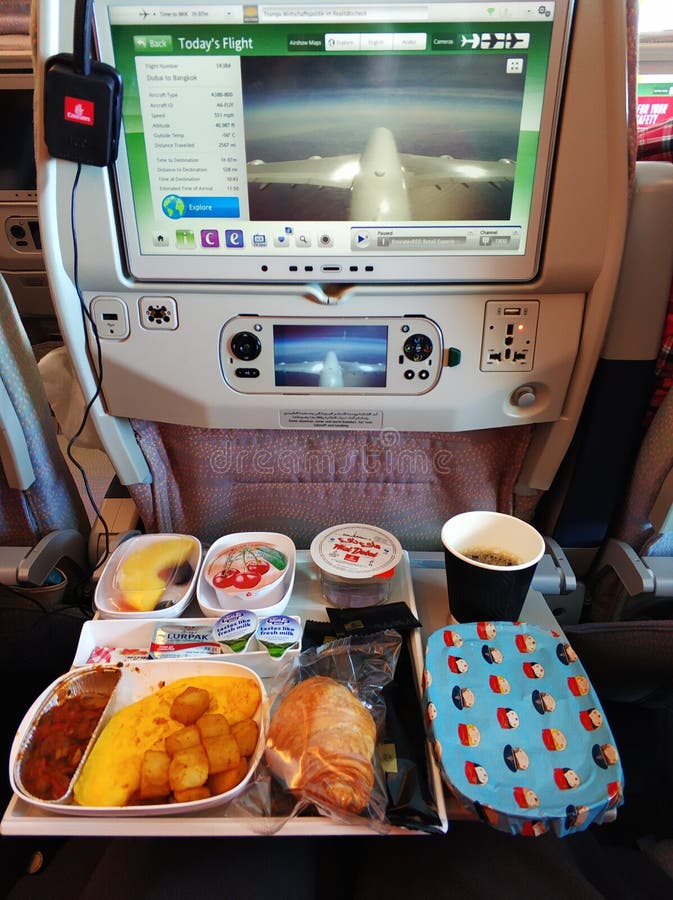 A Set of Food for a Passenger on an Emirates Airline Flight Editorial ...