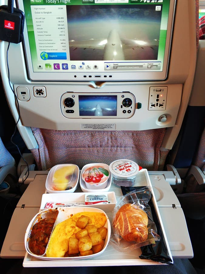 A Set of Food for a Passenger on an Emirates Airline Flight Editorial ...