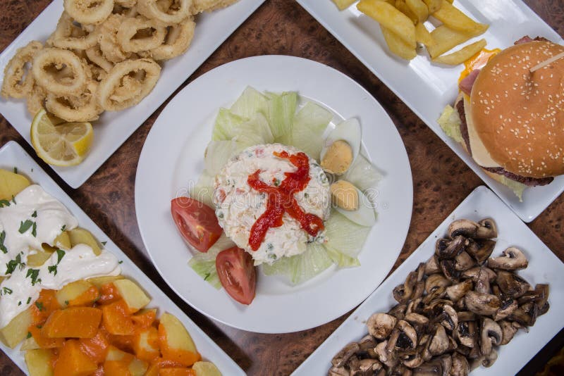 Set of Food from Spanish Bar Stock Image - Image of huevos, limon ...