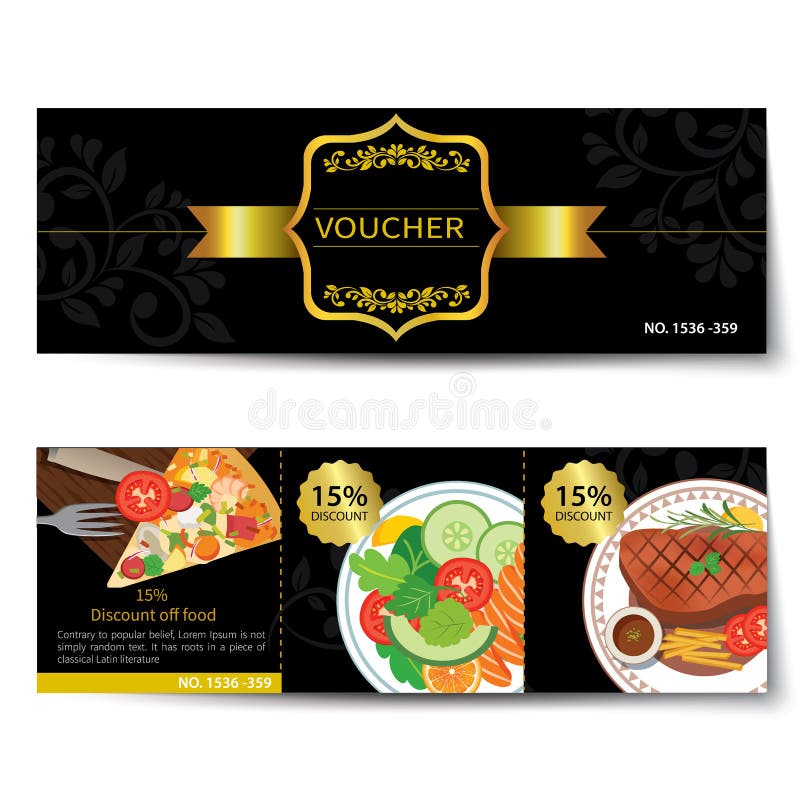 Set of Food Voucher Discount Template Design Stock Vector ...