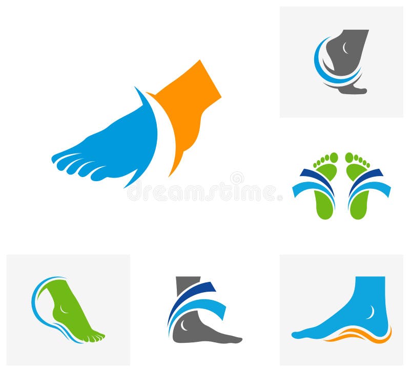 Set of Foot Logo Vector Template, Creative of Foot Logo Design Concepts ...