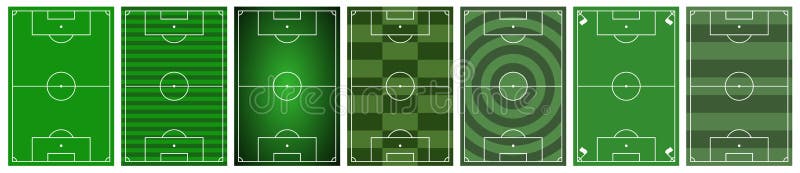 Set of Football Fields. Football Field with the Effect of Green Grass ...