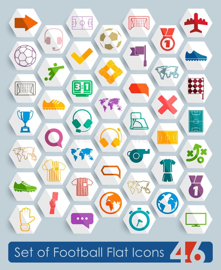 Set of football icons stock vector. Illustration of abstract - 57144637