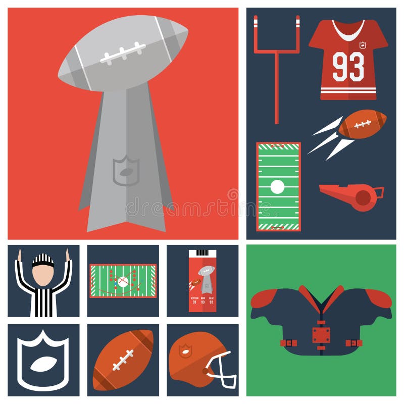 Set of Football Icons. Vector Illustration Decorative Design Stock ...