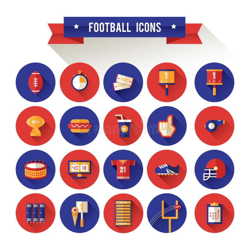 Set of Football Icons. Vector Illustration Decorative Design Stock ...