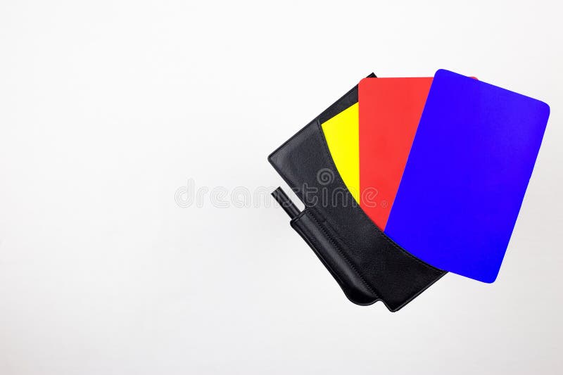 Set of Football Referee Cards, Blue Card Concept Stock Photo - Image of ...