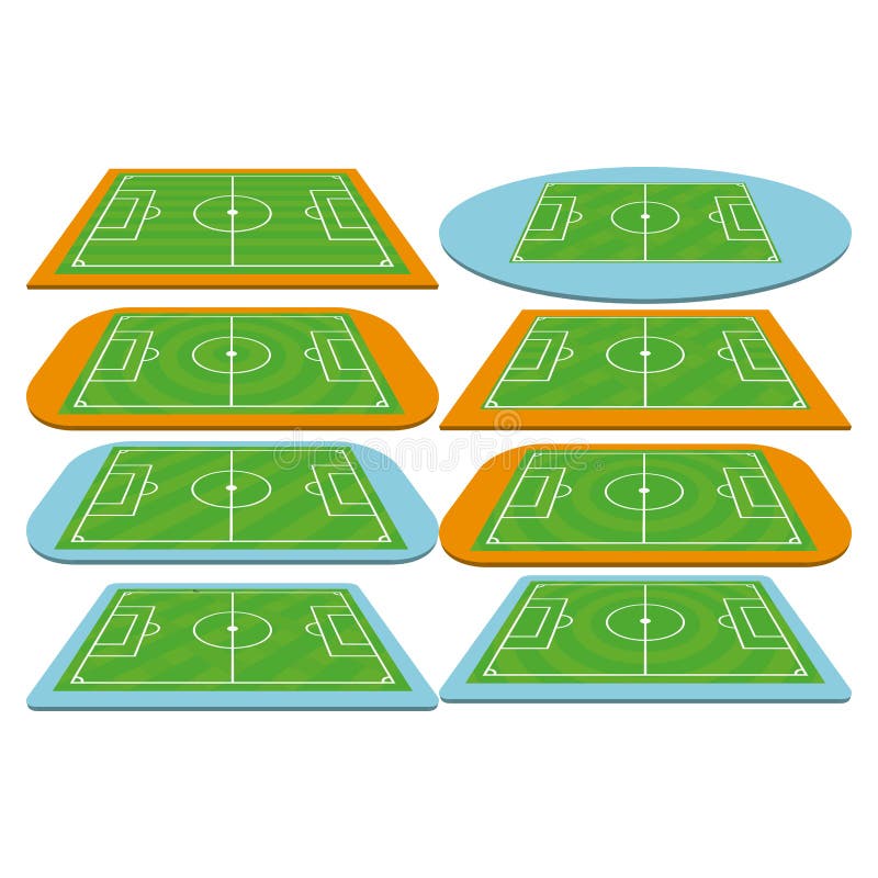 Set of Football Soccer Fields Isolated Stock Vector - Illustration of ...