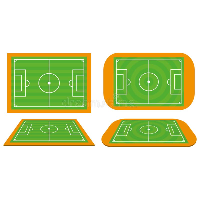 Set of Football Soccer Fields Isolated Stock Vector - Illustration of ...
