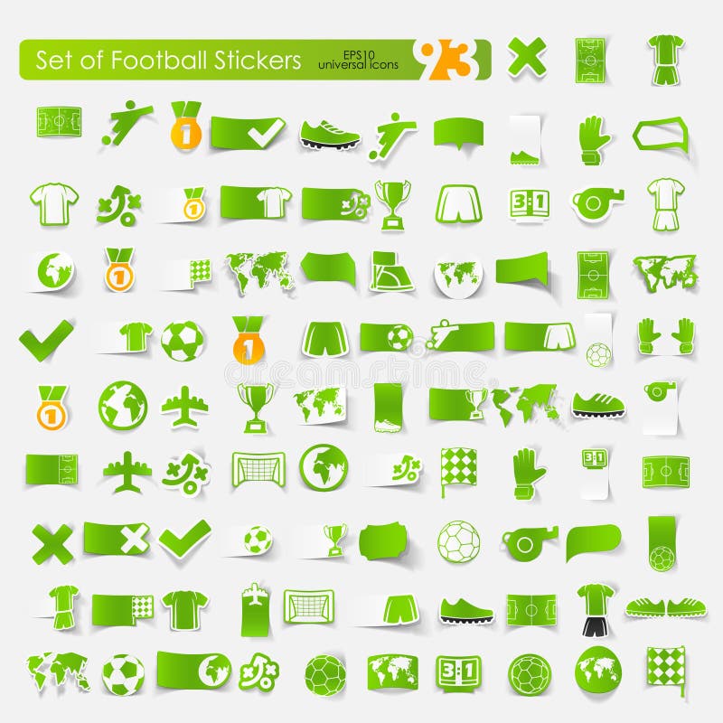 Set of football stickers stock vector. Illustration of flagpole - 50928788