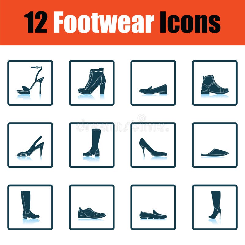 Set of footwear icons stock vector. Illustration of elegance - 75612397