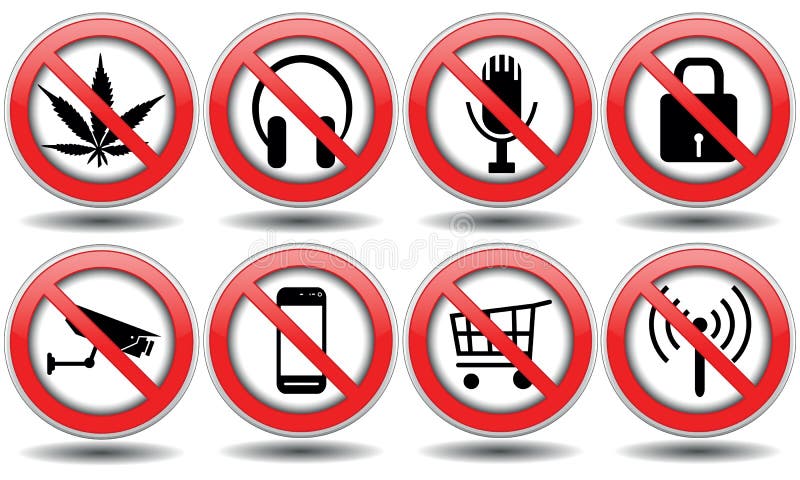 Set of Forbidden Signs, Vector Stock Vector - Illustration of banner ...