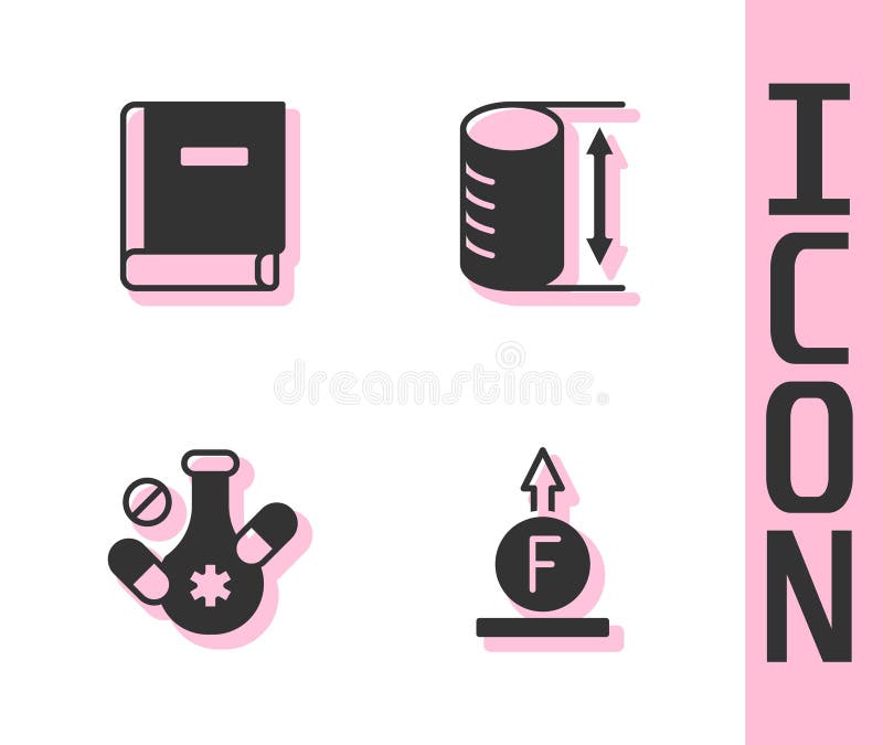 Set Force of Physic Formula, Science Book, Medicine Pill and Height ...