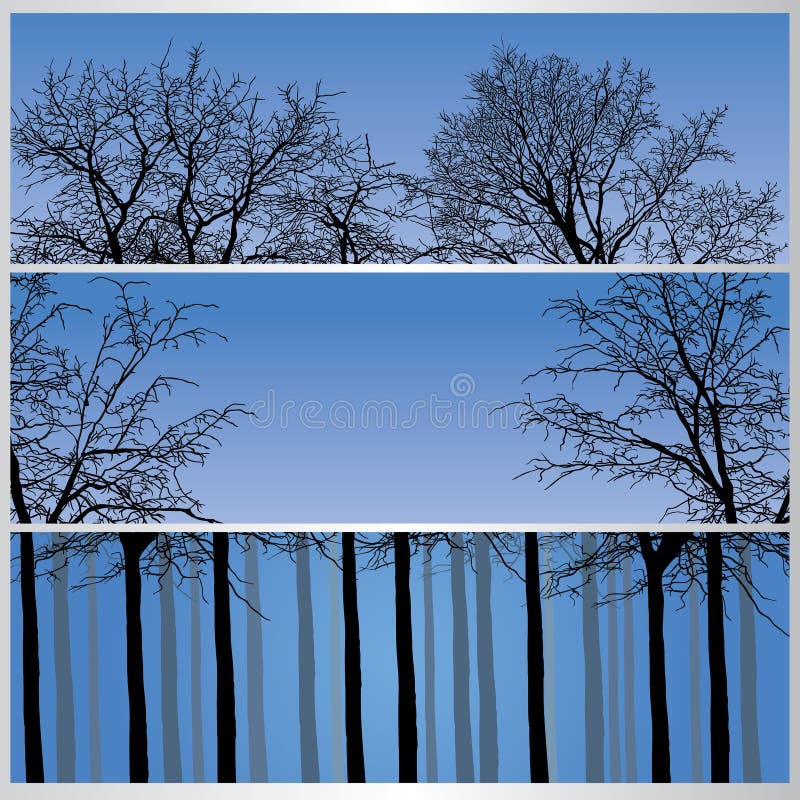 Set of forest banners stock vector. Illustration of daylight - 64910890