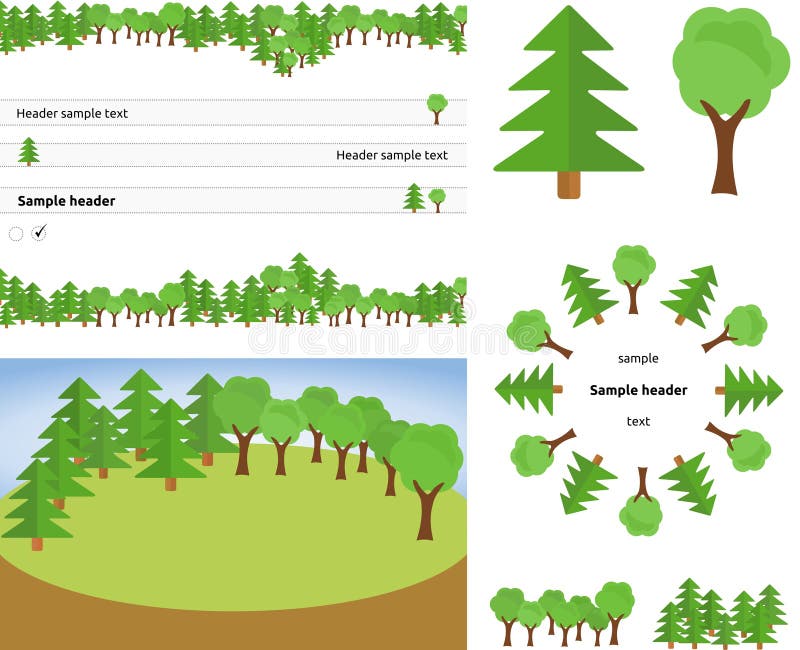 Set of forest headers stock illustration. Illustration of forest - 50103525