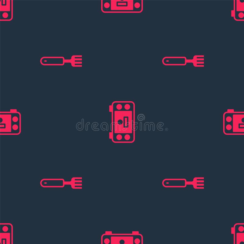 Set Fork and Portable Video Game Console on Seamless Pattern. Vector ... Set Fork and Portable Video Game Console on Seamless Pattern. Vector ...