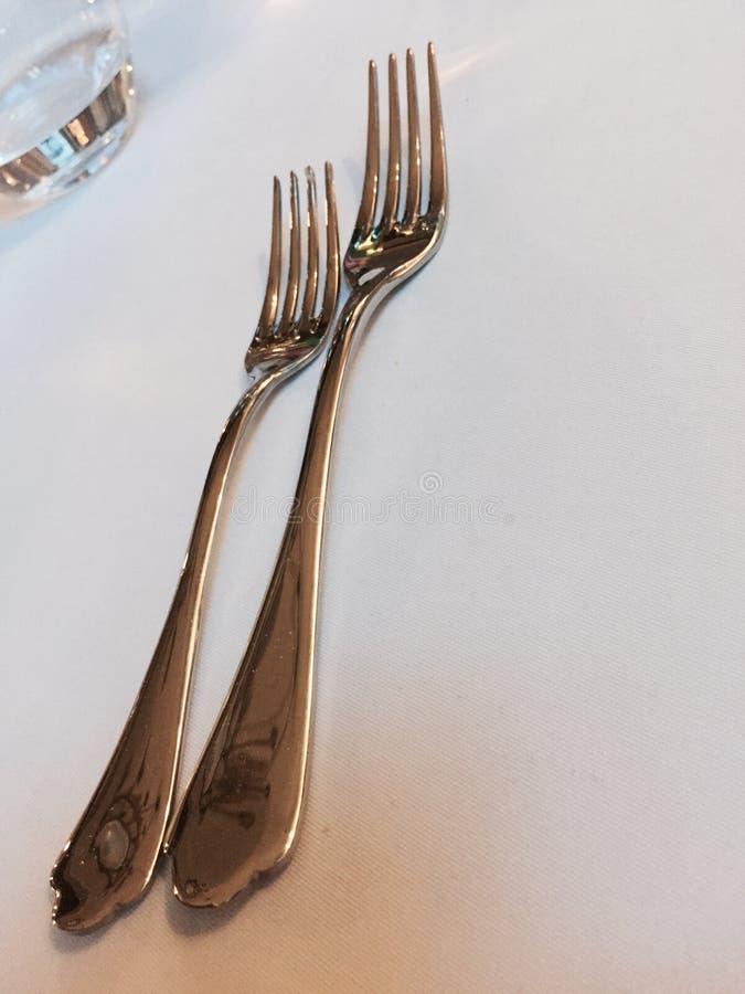 Set of forks stock image. Image of forks, tablecloth - 75045337