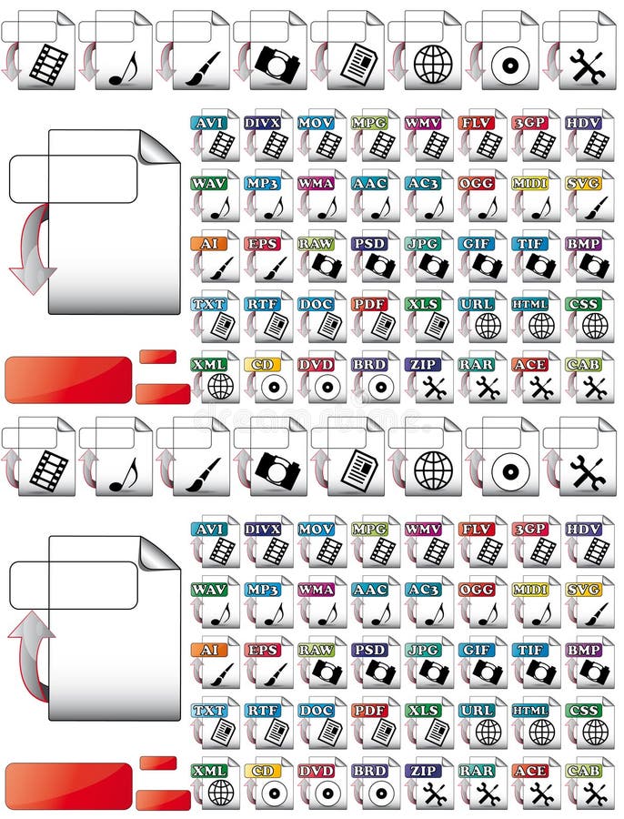 File icons stock illustration. Illustration of code, format - 10551283