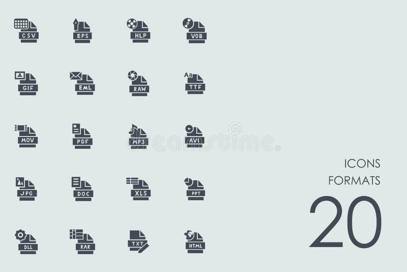 Set of formats icons stock vector. Illustration of group - 81774507