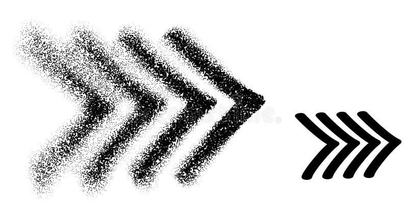 Forward Moving Arrows in Dotted and Solid Style Vector Illustration ...