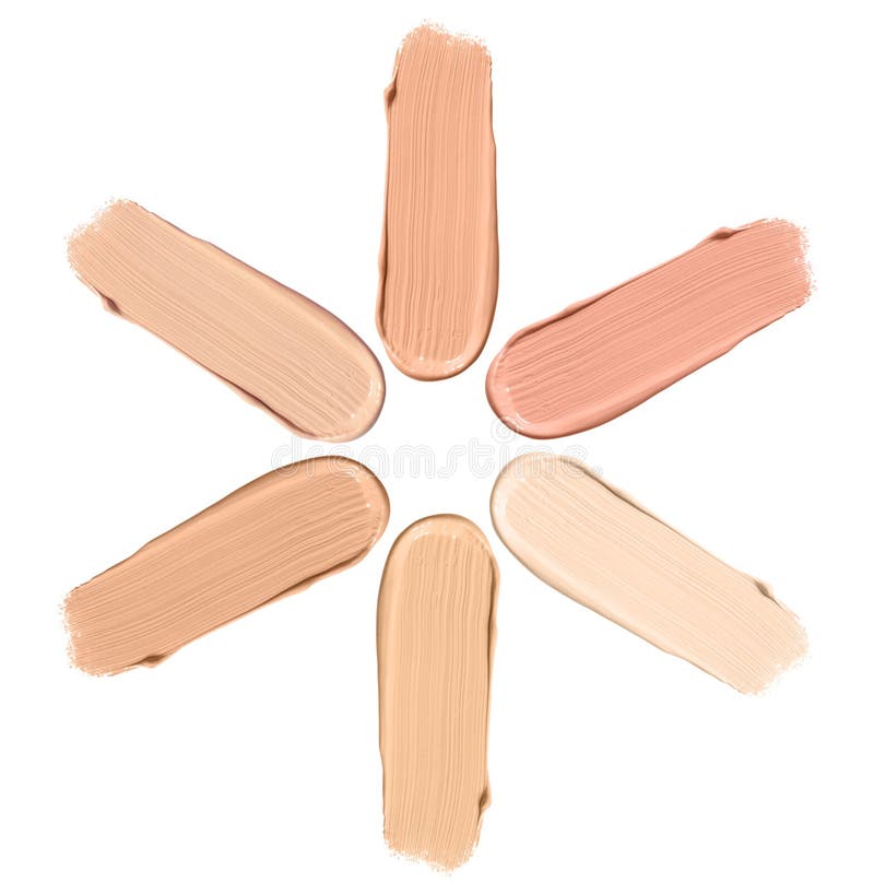 Set of Foundation Samples in Different Tones on White Background Stock ...