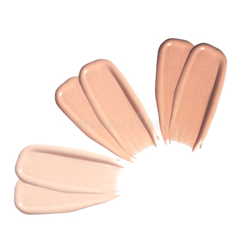 Set of Foundation Samples in Different Tones on White Background Stock ...