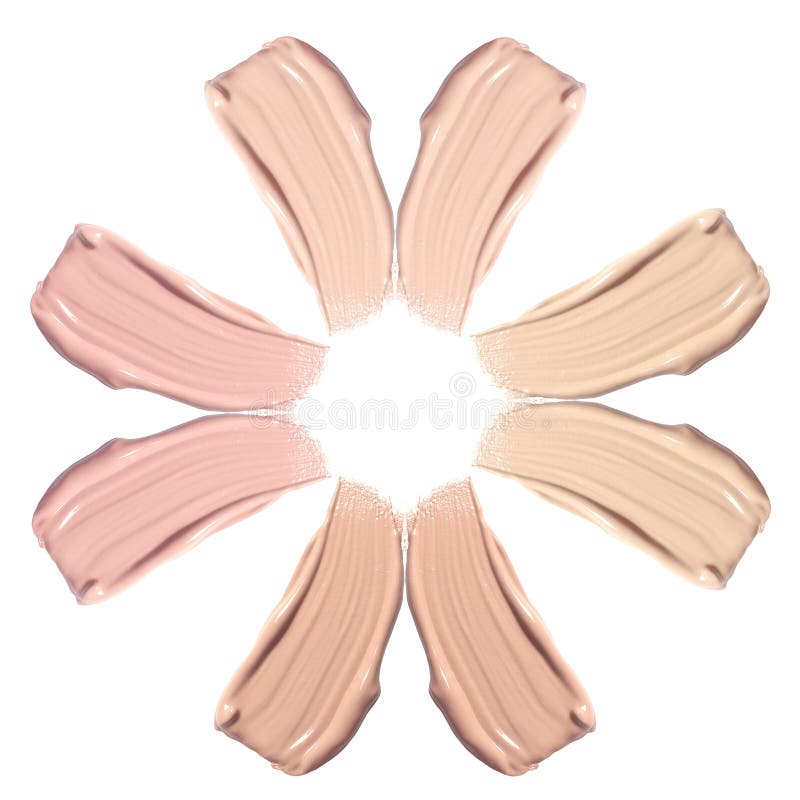 Set of Foundation Samples in Different Tones on White Background Stock ...