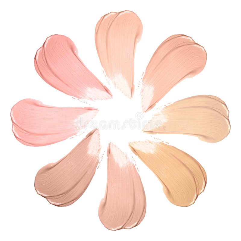 Set of Foundation Samples in Different Tones on White Background Stock ...