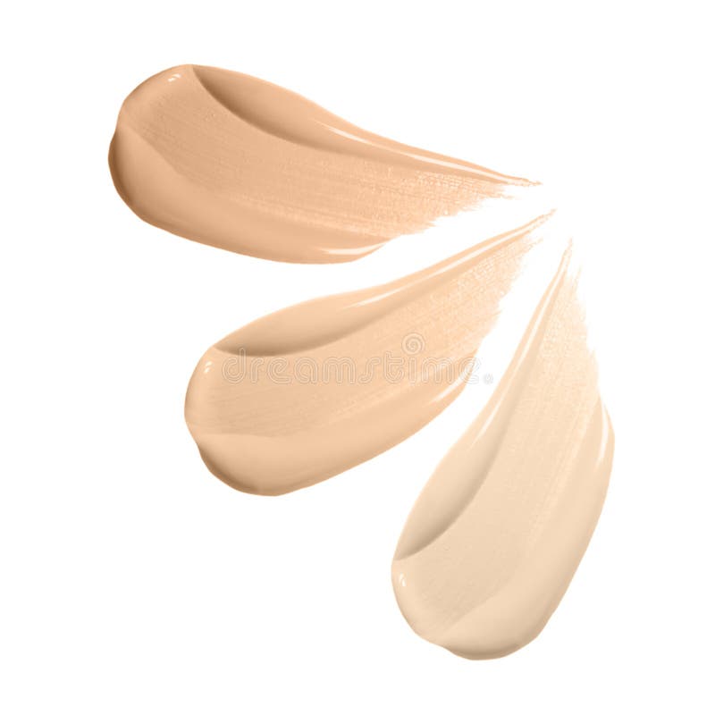 Set of Foundation Samples in Different Tones on White Background Stock ...