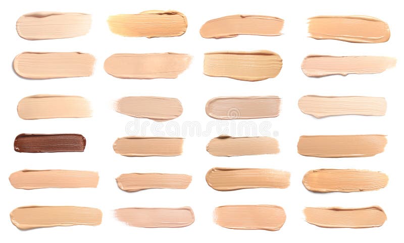 Set of Foundation Samples in Different Tones on White Background Stock ...