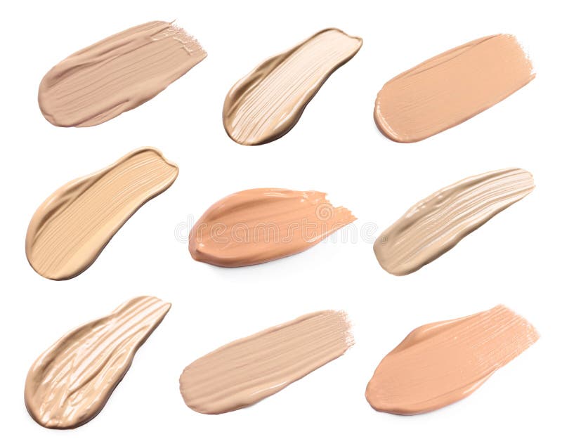 Set of Foundation Samples in Different Tones on White Background Stock ...