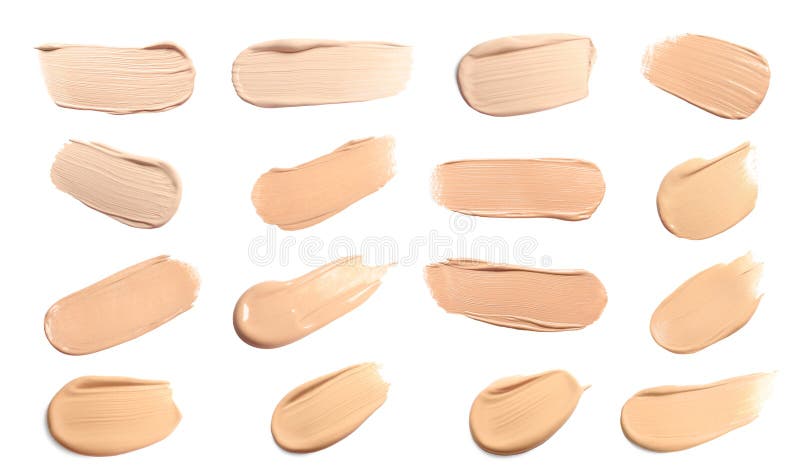 Set of Foundation Samples in Different Tones on White Background Stock ...