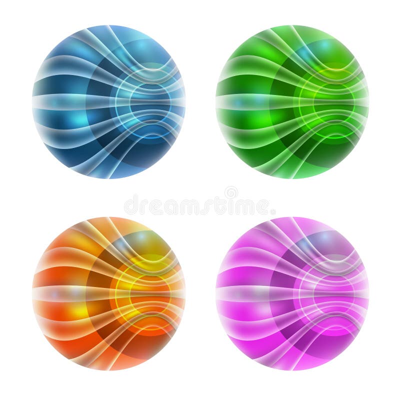 Set four abstract ball stock vector. Illustration of green - 33985633