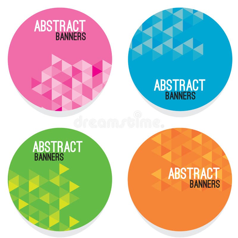 Set of Four Abstract Banners Stock Vector - Illustration of polygon ...