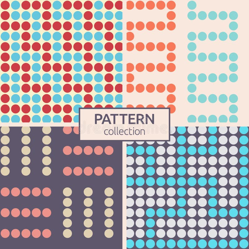 Set of Four Abstract Small Circles Seamless Patterns. Groups of Circles ...