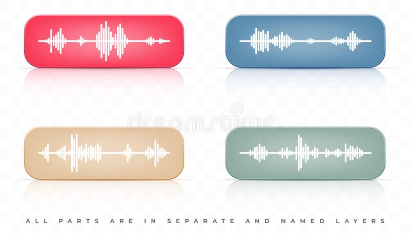 Set of Four Abstract Sound Waves Equalizers Stock Illustration ...