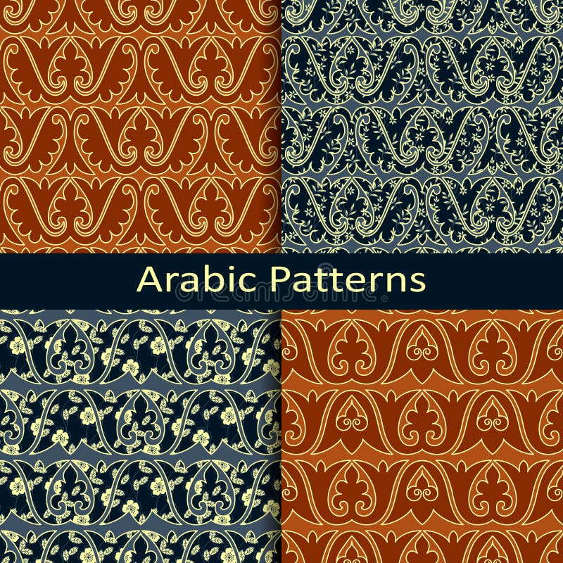 Set of ten arabic patterns stock vector. Illustration of textile - 63956734