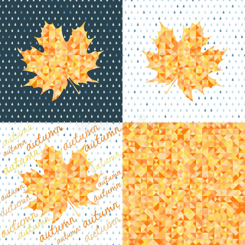 Set of Four Autumn Backgrounds. Abstract Geometric Backgrounds Stock ...
