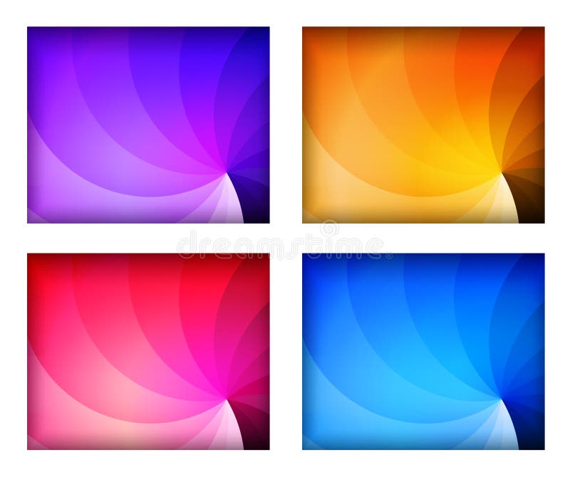 Set of Four Backgrounds in Differents Colors Made of Overlap Petals ...