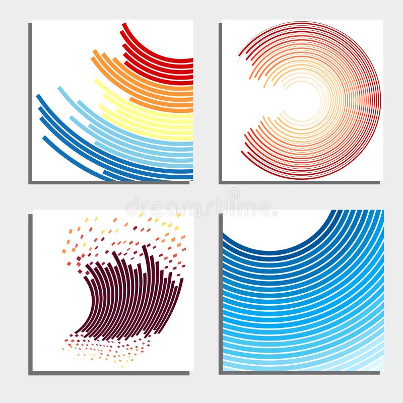 Set of Four Beautiful Abstract Backgrounds. Abstract Flash Light ...