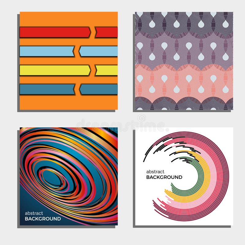 Set of Four Beautiful Abstract Backgrounds. Stock Vector - Illustration ...